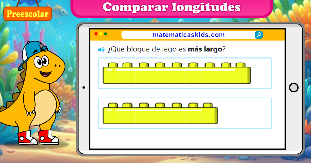 Comparar longitudes - Matemáticas de Preescolar