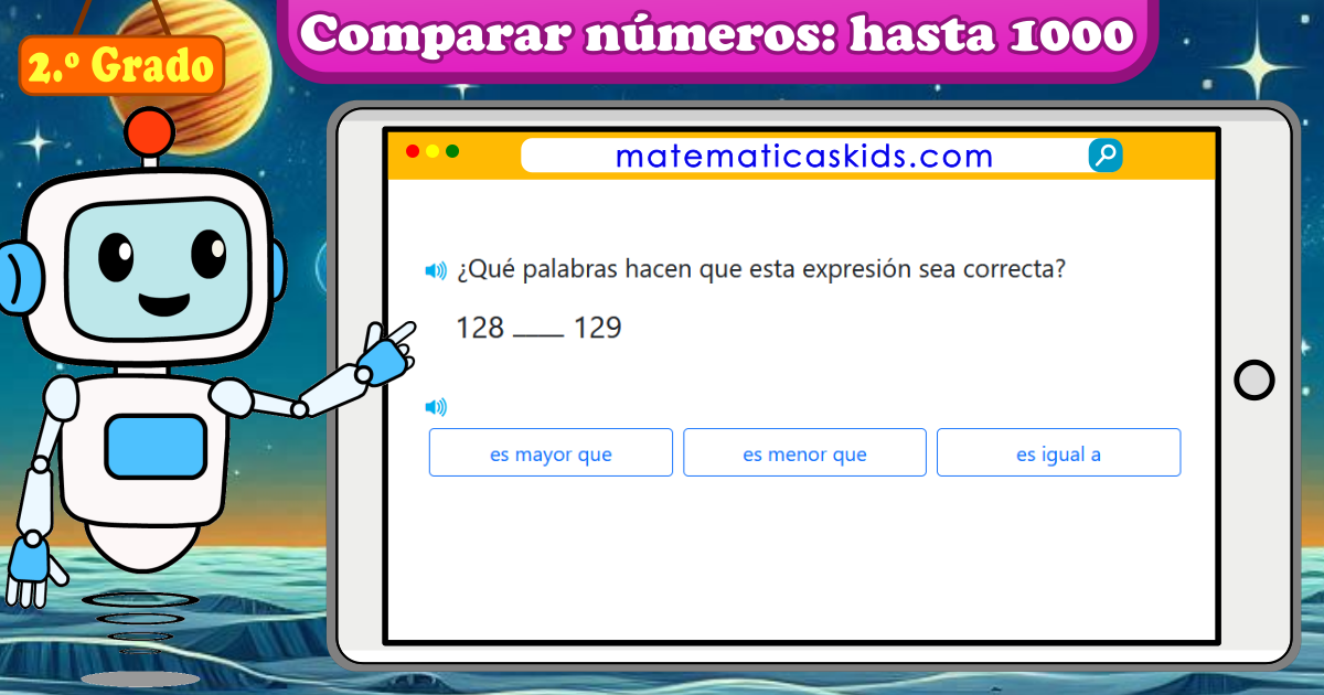 Comparar números: hasta 1000 - Matemáticas de Segundo grado