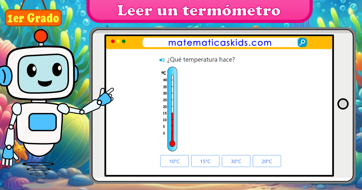 Leer un termómetro - Matemáticas de Primer Grado