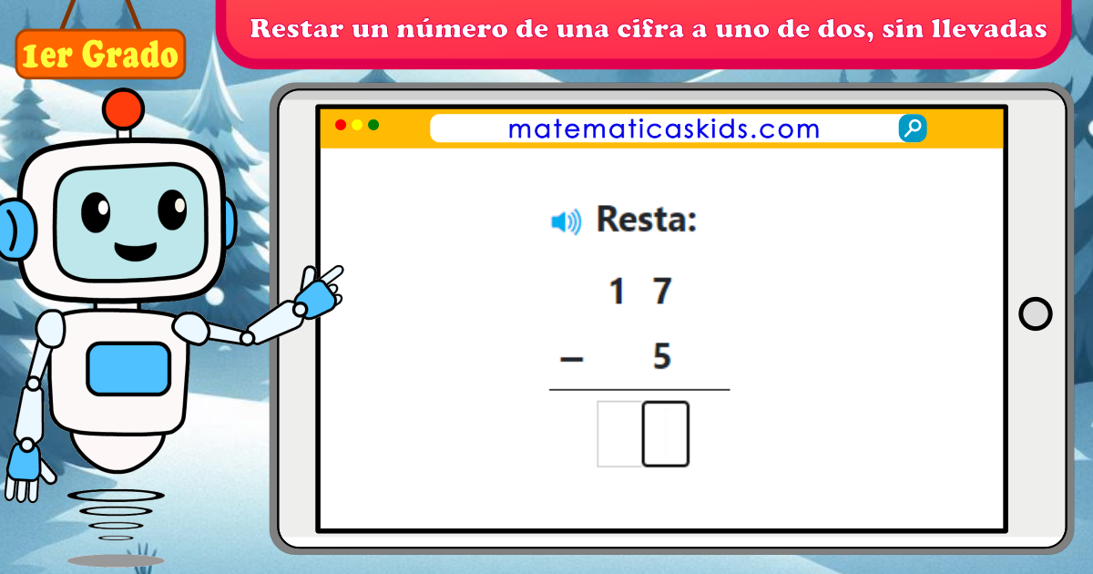Resta en primer grado | Ejercicios de matemáticas