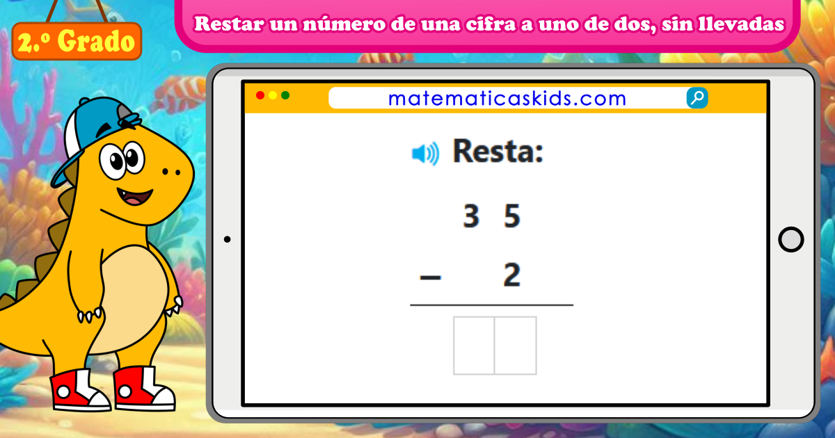 Resta en segundo grado | Ejercicios de matemáticas