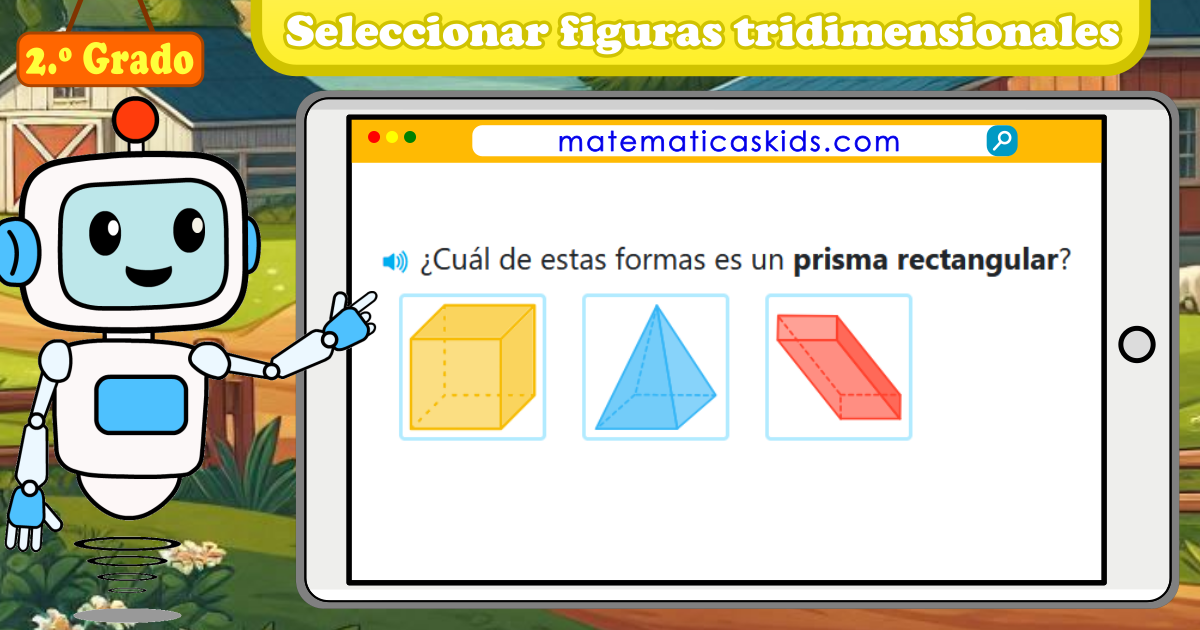 Seleccionar figuras tridimensionales - Matemáticas de Segundo Grado