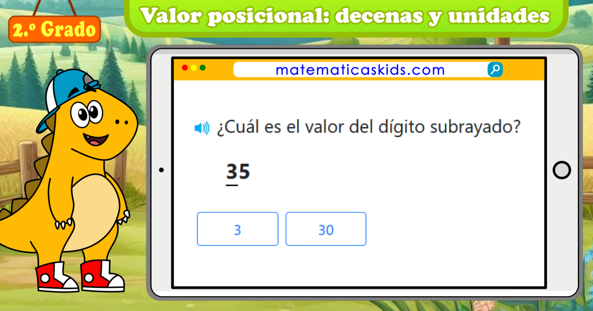Valor posicional: decenas y unidades - Matemáticas de Segundo Grado
